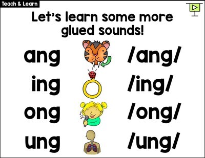 Glued Sounds -nk & -ng 15 Minute Phonics 4 Lessons Interactive PPT ...