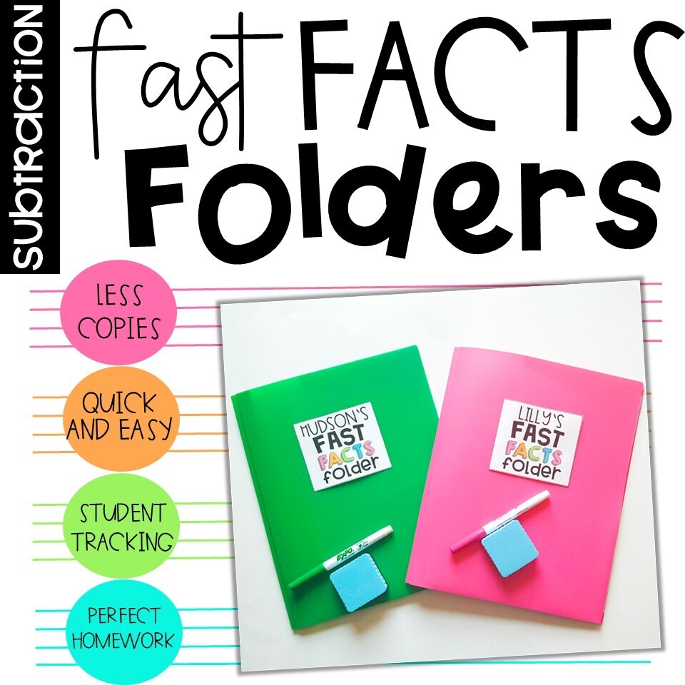 Subtraction Fact Fluency Fast Fact Folders | Shop - The Sassy Apple