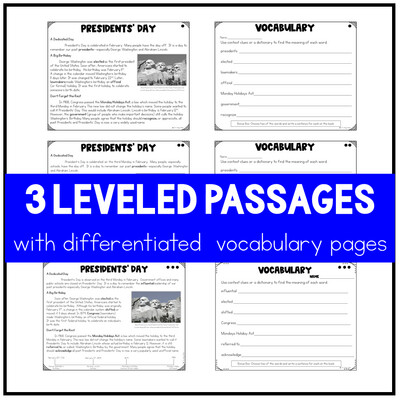 Presidents' Day Activities: Reading Comprehension, Writing, Craft ...
