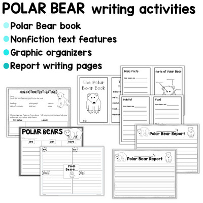Polar Bears Activities: Nonfiction Reading Writing Science Polar Bear ...