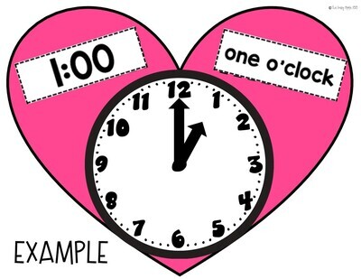 Valentine's Day Craft Math Activity Telling Time Valentine Bulletin ...