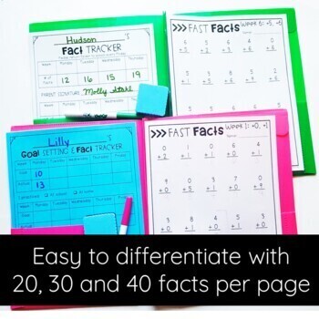 Math Fact Fluency Folders Addition and Subtraction Daily Practice ...