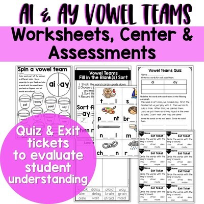 Vowel Teams Activities Worksheets Reading Passages Writing BUNDLE ...