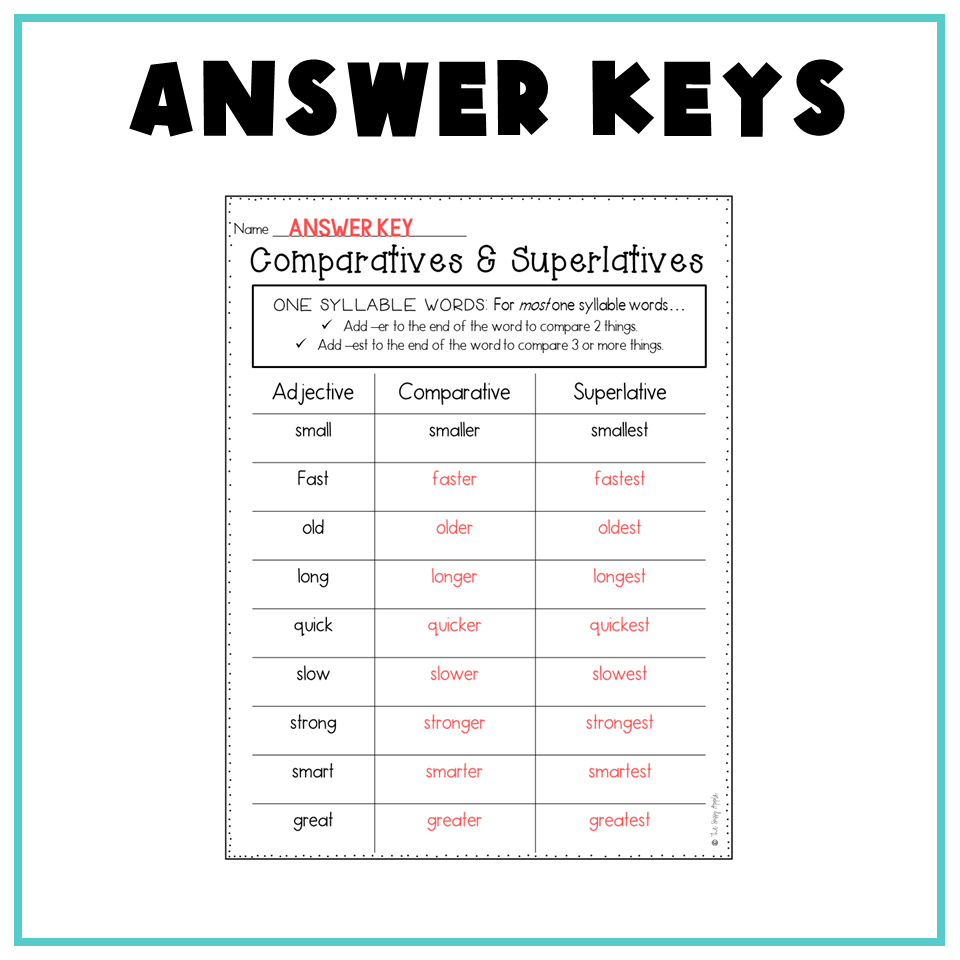 Comparative Adjectives Worksheet
