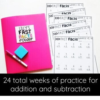 Math Fact Fluency Folders Addition and Subtraction Daily Practice ...