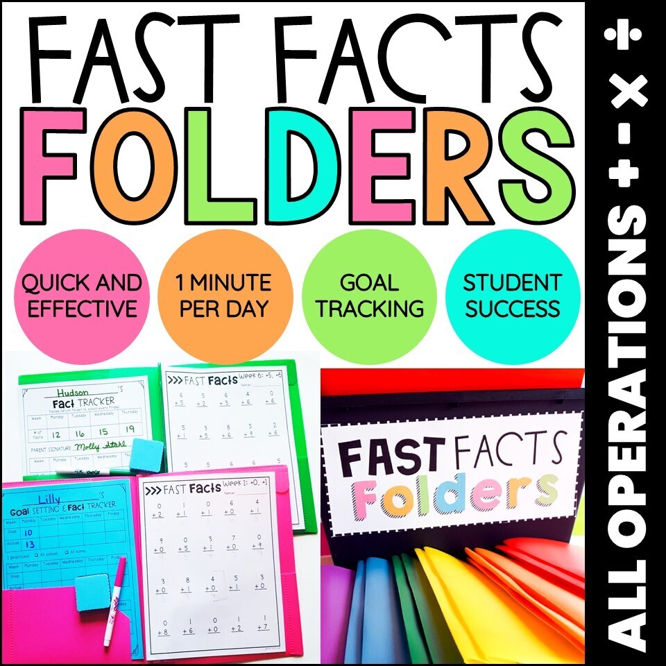 Fast Fact Folders: Addition, Subtraction, Multiplication, Division Fact ...