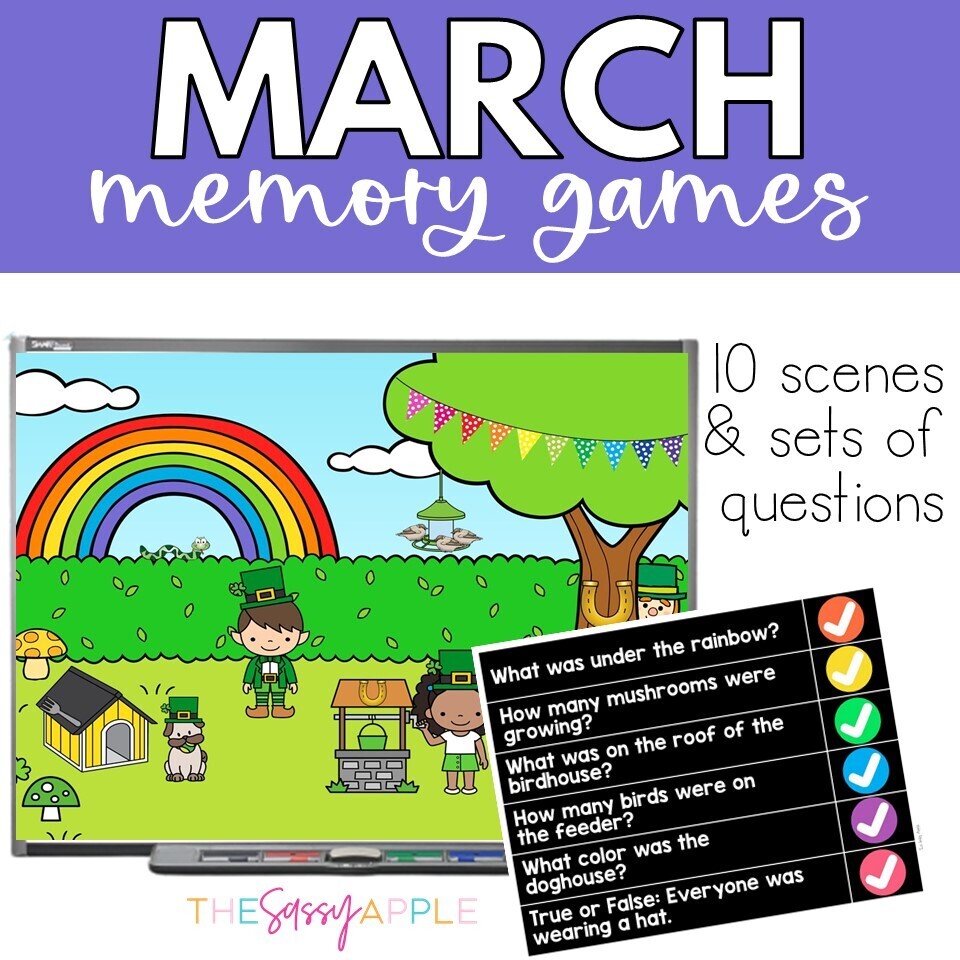 March Memory Games Morning Meeting Activities Brain Breaks - Shop - The ...