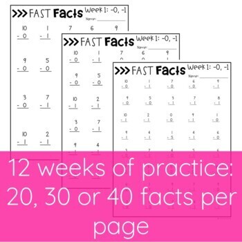 Subtraction Fact Fluency Fast Fact Folders - Shop - The Sassy Apple
