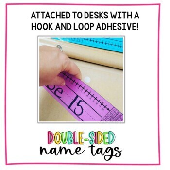 Editable Student Name Tags Desk Plates with Math Reference Tools Back ...