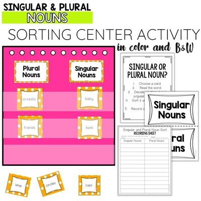 Singular and Plural Nouns Activities Worksheets Sort Center Rules ...