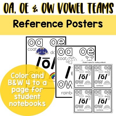 OA OE OW Worksheets Activities Long O Vowel Teams - Shop - The Sassy Apple