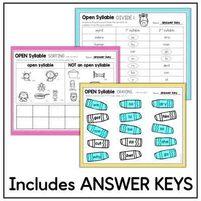 Science of Reading Six Syllable Types Worksheets Phonics Activities ...