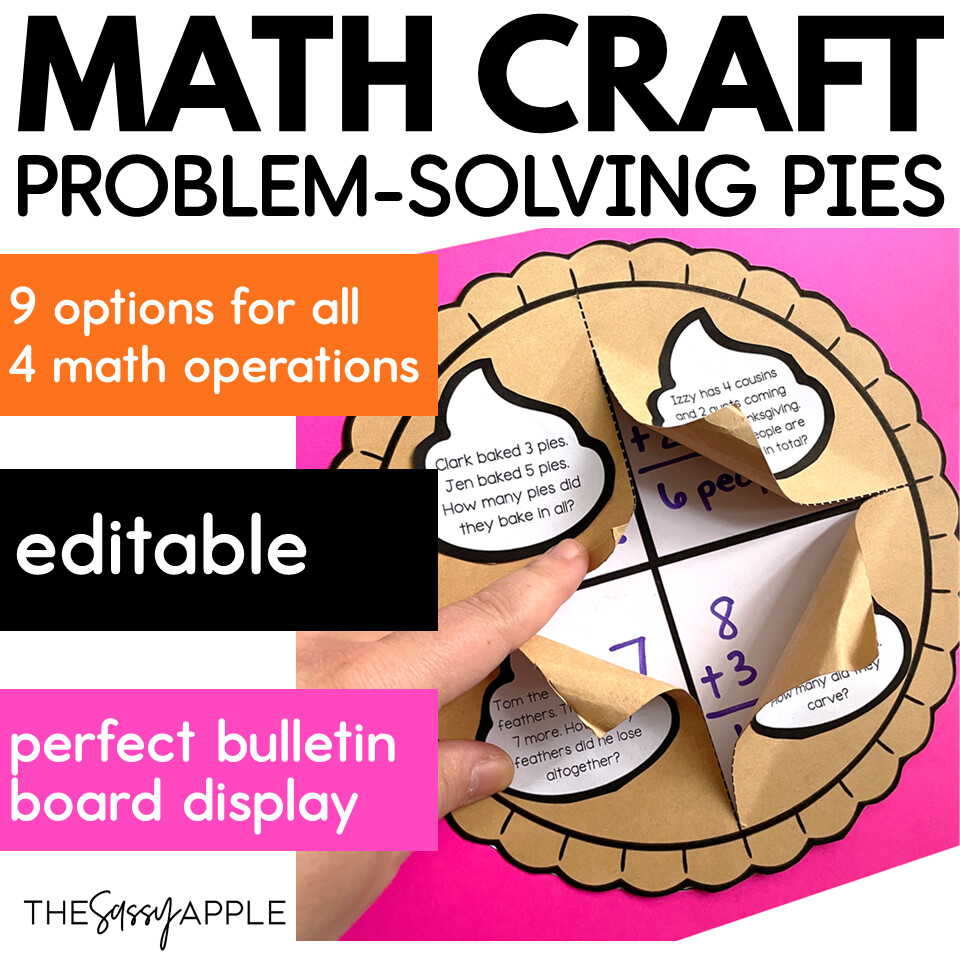 Thanksgiving Math Craft Activities | November Bulletin Board | Word ...
