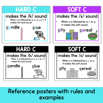 Hard C and Soft C Worksheets Book Sort Activities Anchor Chart ...