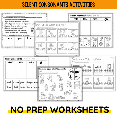 Silent Letters Worksheets Silent Consonants Games and Activities | KN ...