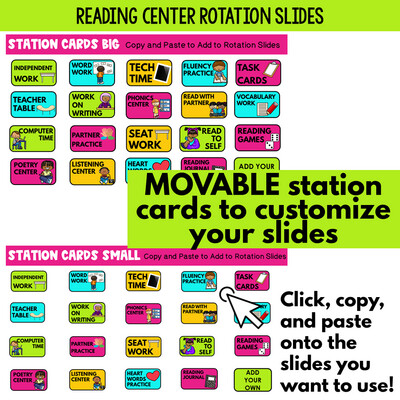 Literacy and Math Center Rotation Slides BUNDLE - Shop - The Sassy Apple