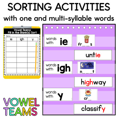 Long I Vowel Teams IE, IGH, Y Worksheets Activities Reading Passages ...