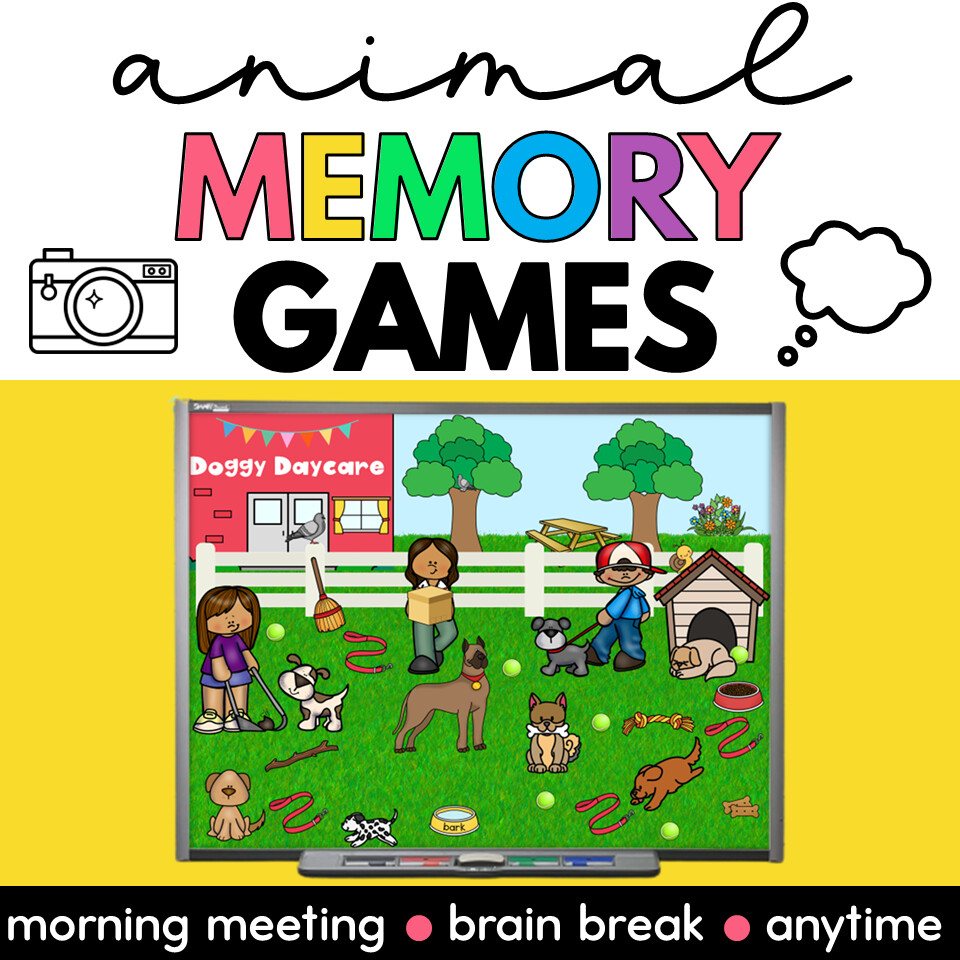 Animal Memory Fun Friday Morning Meeting Brain Break Activity - Shop ...