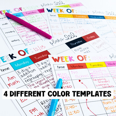 Digital Editable Weekly Lesson Plans 30+ templates in PowerPoint Google ...