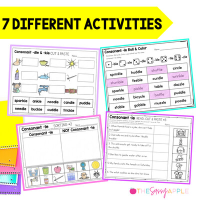 Consonant -le Worksheets Word Work Activities Final Stable Syllables ...