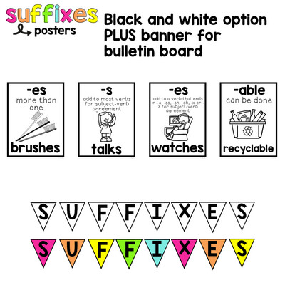 Suffixes Posters: Root Words + Inflectional Endings Suffix Word Wall ...