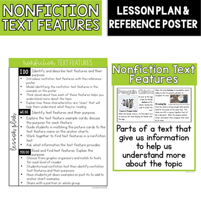 Nonfiction Text Features: Lesson plan, Mini-lesson Materials and ...