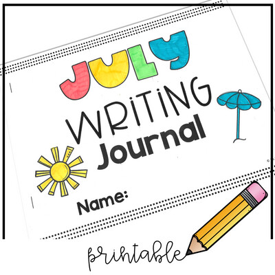 July Printable and Digital Writing Journal 20 Prompts + Editable Google ...