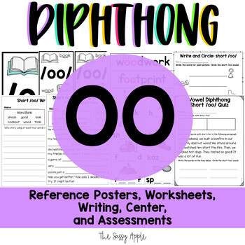 Diphthong Short /oo/ Activities Worksheets Reading Writing ...