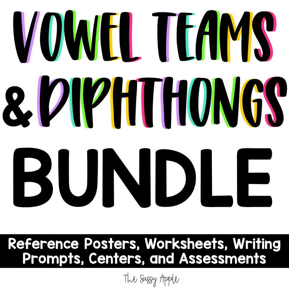 Vowel Teams and Diphthongs Activity BUNDLE : Reading, Writing ...
