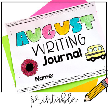 Back to School Writing Activities August Daily Printable Journal 20 ...