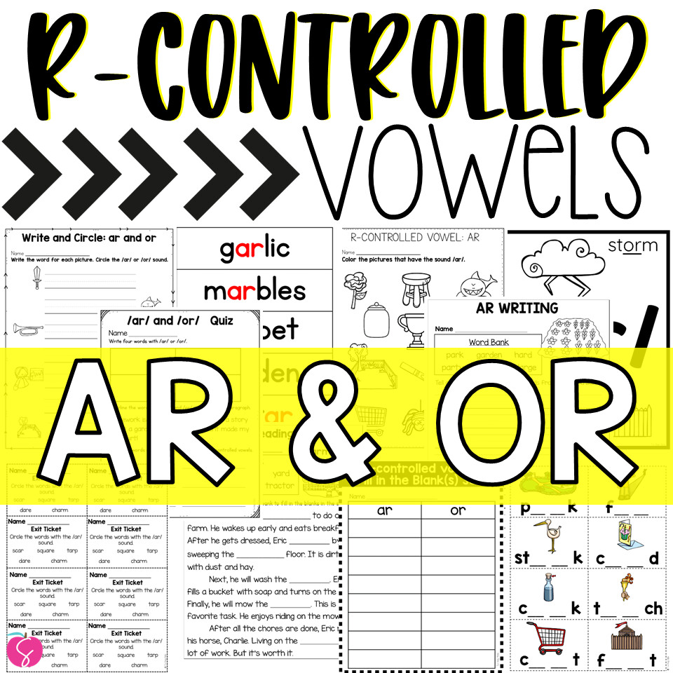 R-Controlled Vowels AR & OR Activities Worksheets Reading Writing ...