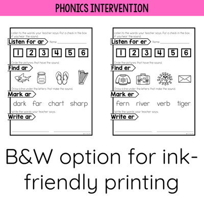 R-Controlled Vowels Worksheets Phonics Intervention Activities - Shop ...