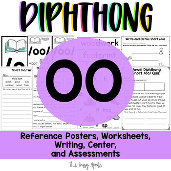 Diphthong Short OO Activities Worksheets Reading Writing Comprehension ...
