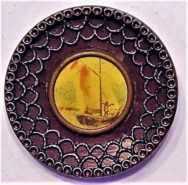 LARGE LITHO UNDER CELLULOID SHIELD