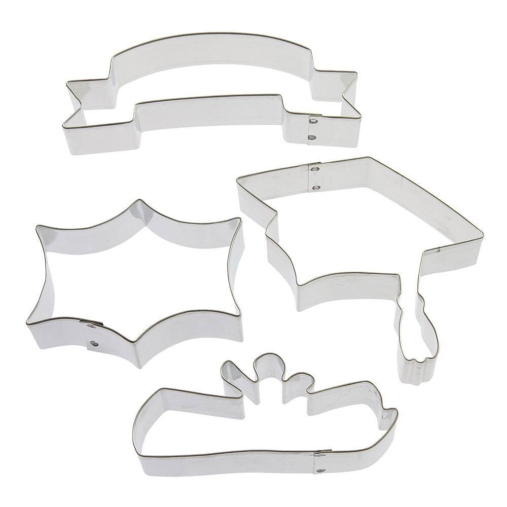 Graduation 4 Pc Cookie Cutter Set HS0436 | Cookie Cutter Experts Since 1993