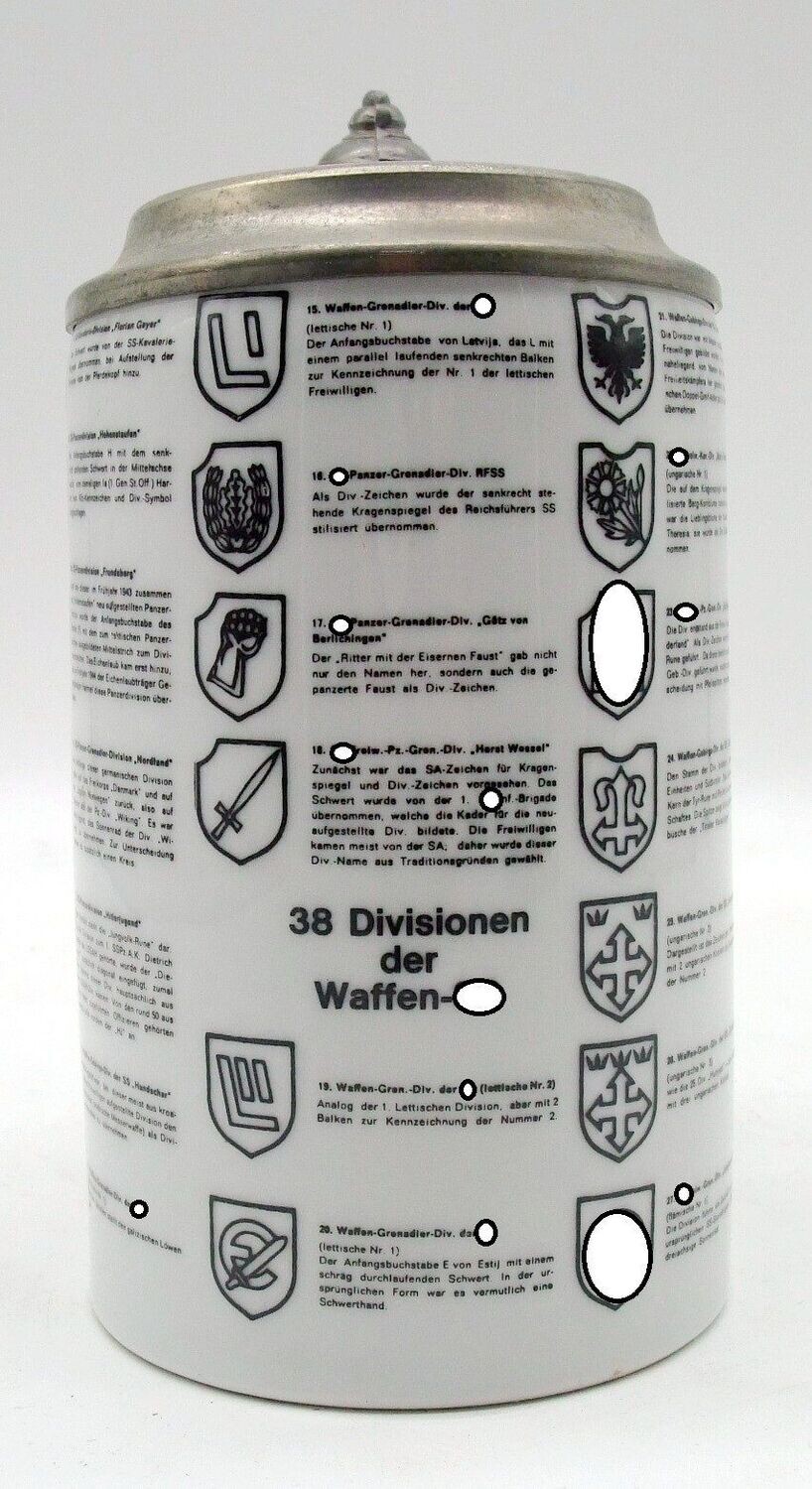 HIAG: Bierkrug - 38 Divisionen der Waffen-SS. HIAG: Bierkrug - 38 Divisionen der Waffen-SS.