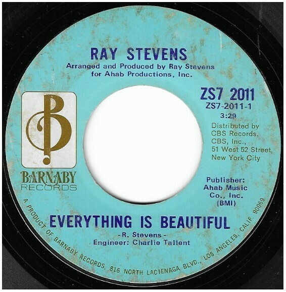Stevens, Ray / Everything Is Beautiful | Barnaby ZS7-2011 | Single, 7 ...
