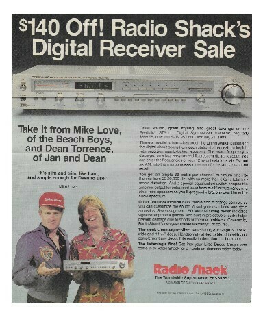 Radio Shack / Mike Love-Dean Torrence-Digital Receiver | Magazine Ad | 1983