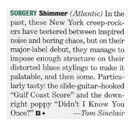 Surgery / Shimmer | Magazine Review | May 1994