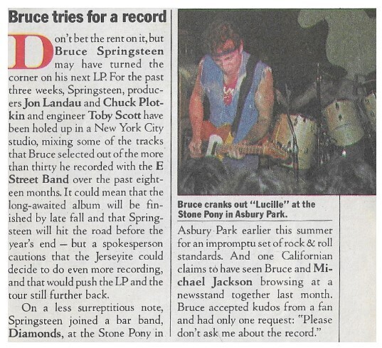 Springsteen, Bruce / Bruce Tries for a Record | September 1983