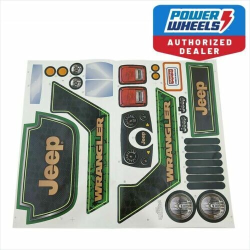Power Wheels CBG65 Jeep Wrangler Label Decal Sheet CBG65-0310