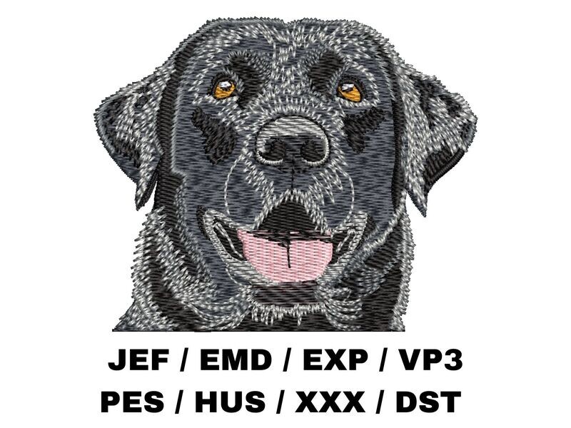 Black Labrador Retriever Embroidery Pattern