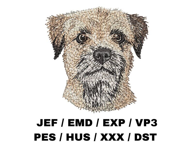 Border Terrier Machine Embroidery Design