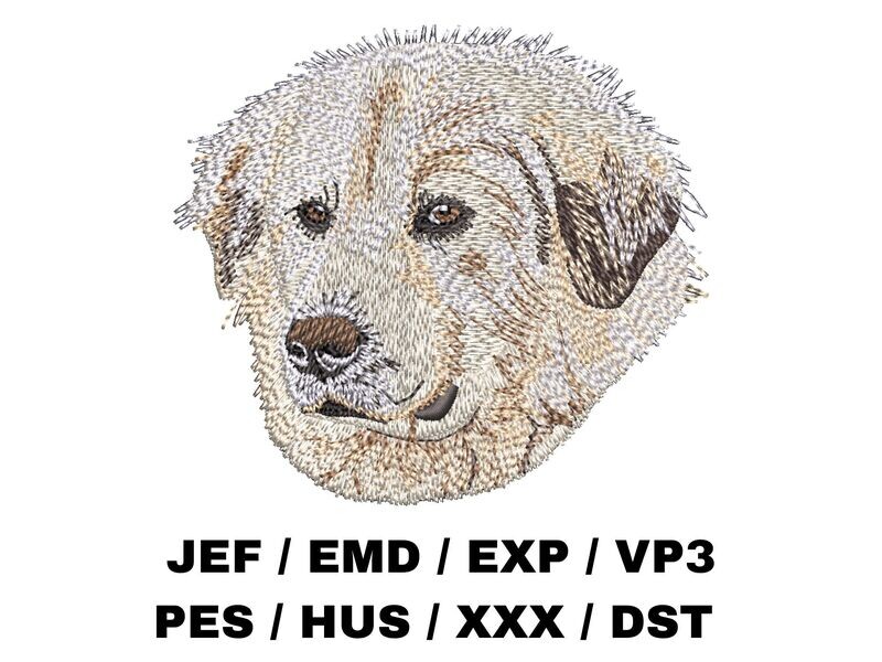 Exquisite Great Pyrenees Machine Embroidery Design: Graceful Canine Art