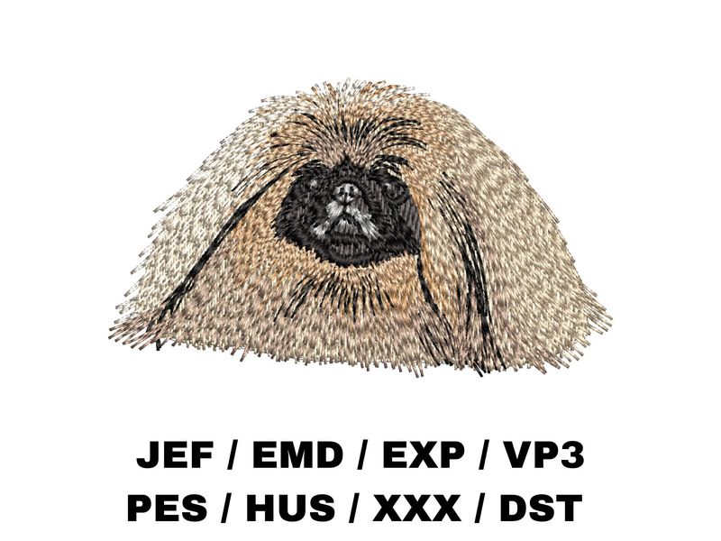 Pet Owner's Delight: Embroidery Design of Cute Pekingese