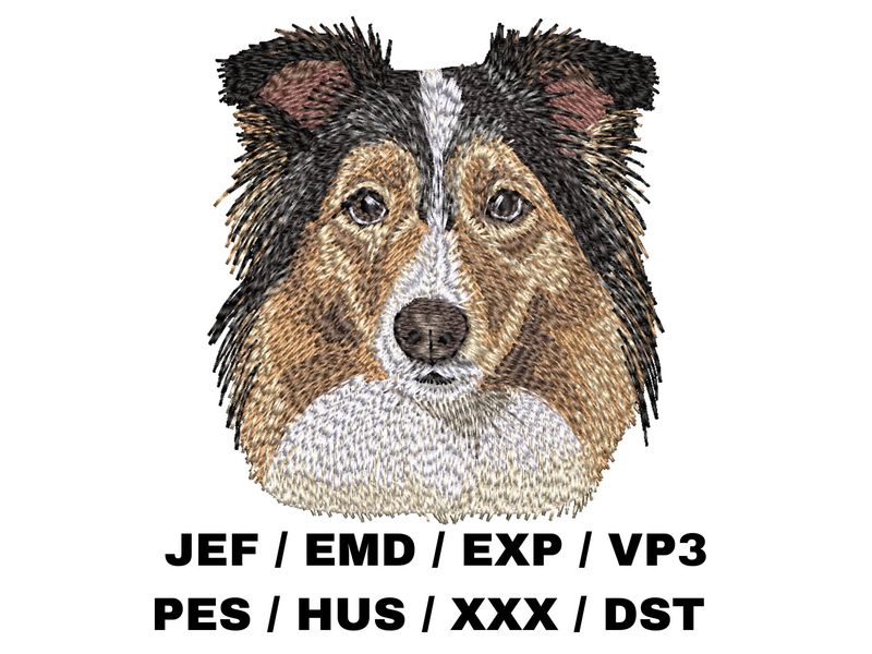 Tri-Colored Sheltie Embroidery Design