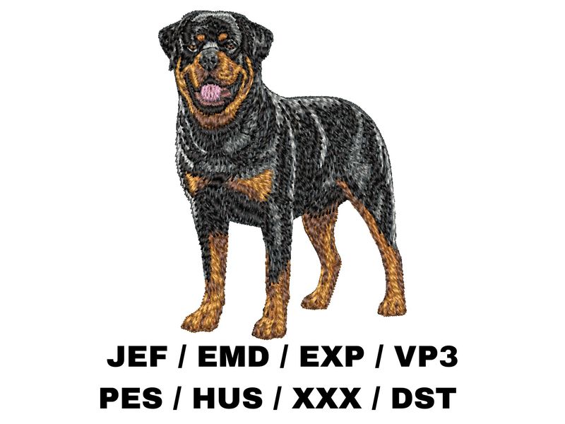 Exquisite Rottweiler Full-Body Machine Embroidery Design