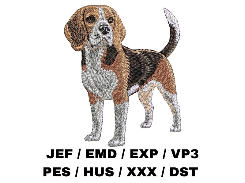 Full-Body Beagle Embroidery Pattern