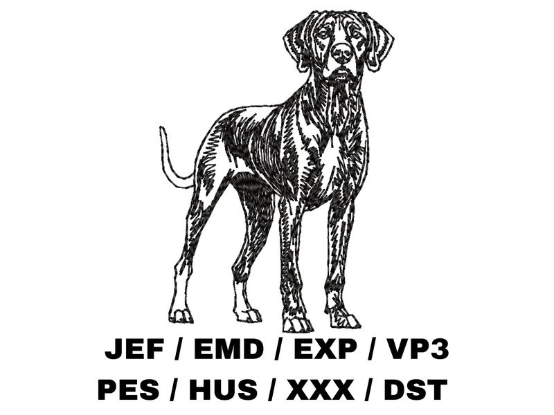 Rhodesian Ridgeback Outline Embroidery