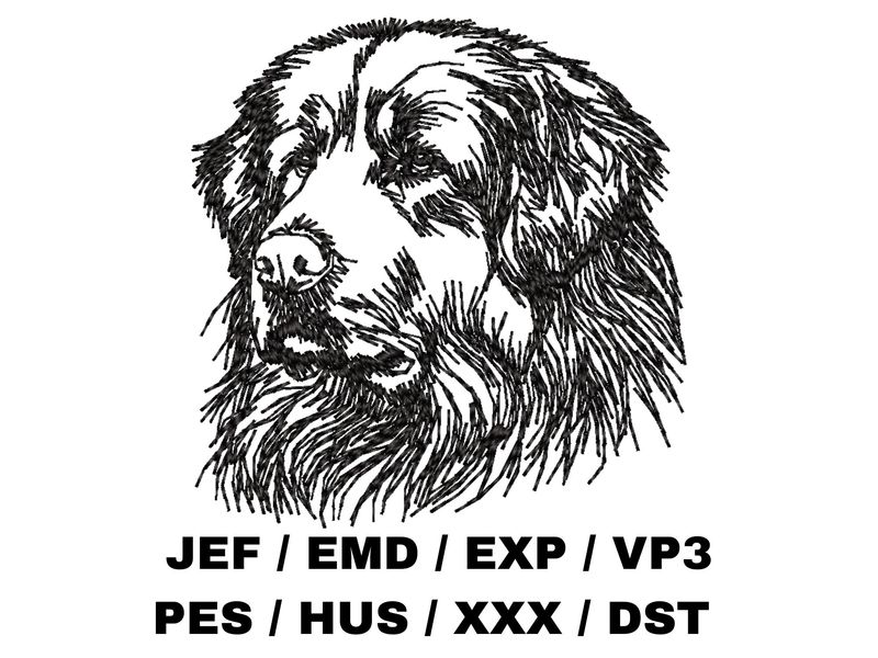 Exquisite Great Pyrenees Face Embroidery